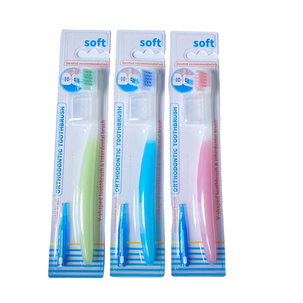 Dentist recommendation Orthodontic V-shaped toothbrush&interdental ...