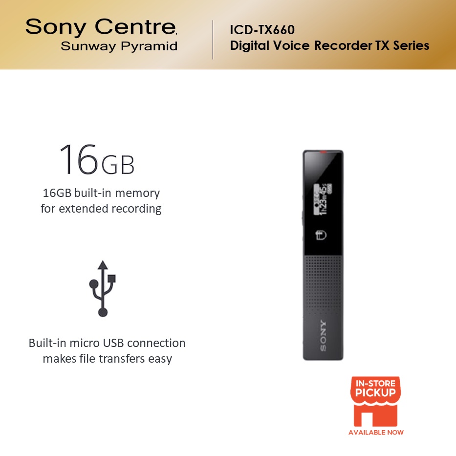 Sony ICD-TX660 Digital Voice Recorder TX Series | TX660 | Shopee Malaysia