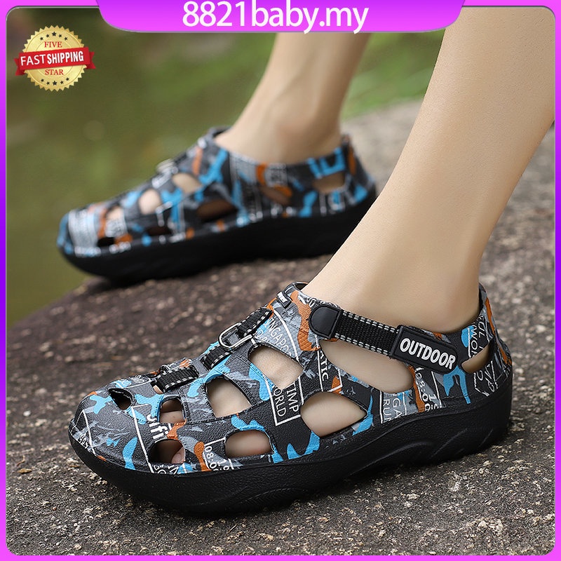 Crocs Sandal Men Sandal Selipar Lelaki Fashion Summer Waterproof Hiking ...
