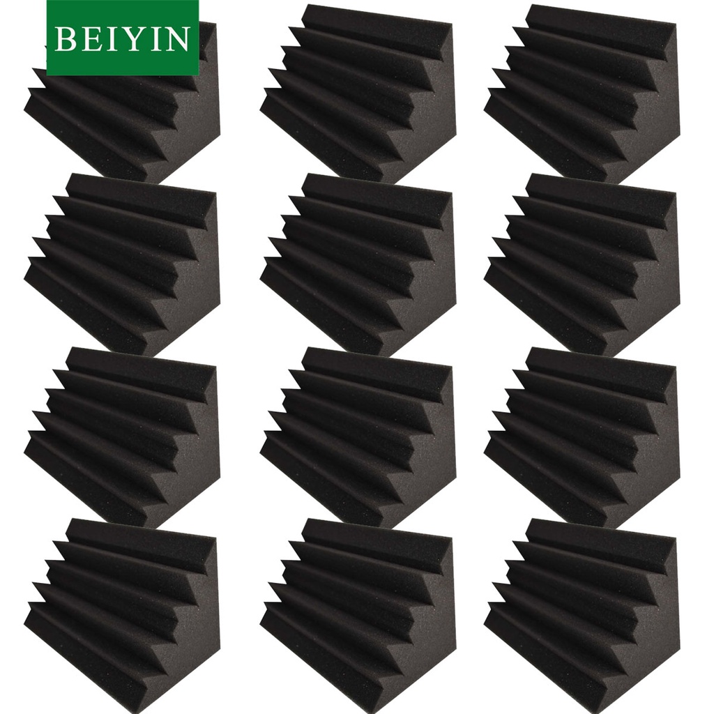 BEIYIN 24pcs High Densit Acoustic Bass Traps Foam Corner Sound ...
