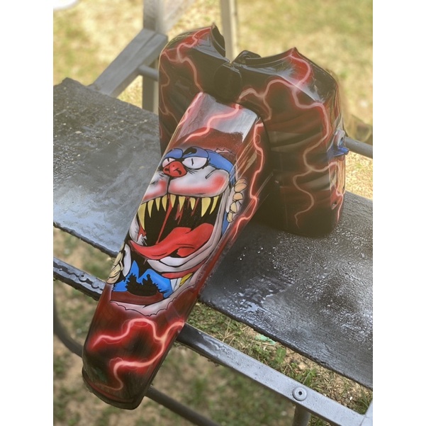 Mudguard EX5/Kriss/Wave/Ebonus/RXZ/125ZR/Y15ZR/C70 Airbrush Doraemon ...