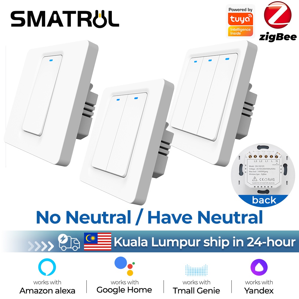 SMATRUL Smart Light Switch Tuya ZigBee No Neutral Wire No Capacitor ... SMATRUL Smart Light Switch Tuya ZigBee No Neutral Wire No Capacitor ...