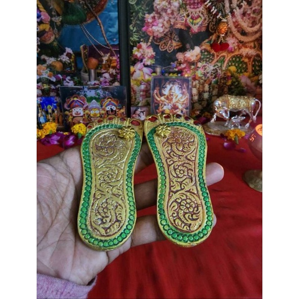 Metal Laxmi Feet, Hindu Decor, Vara Lakshmi Patham, Pooja Favor , Puja ...