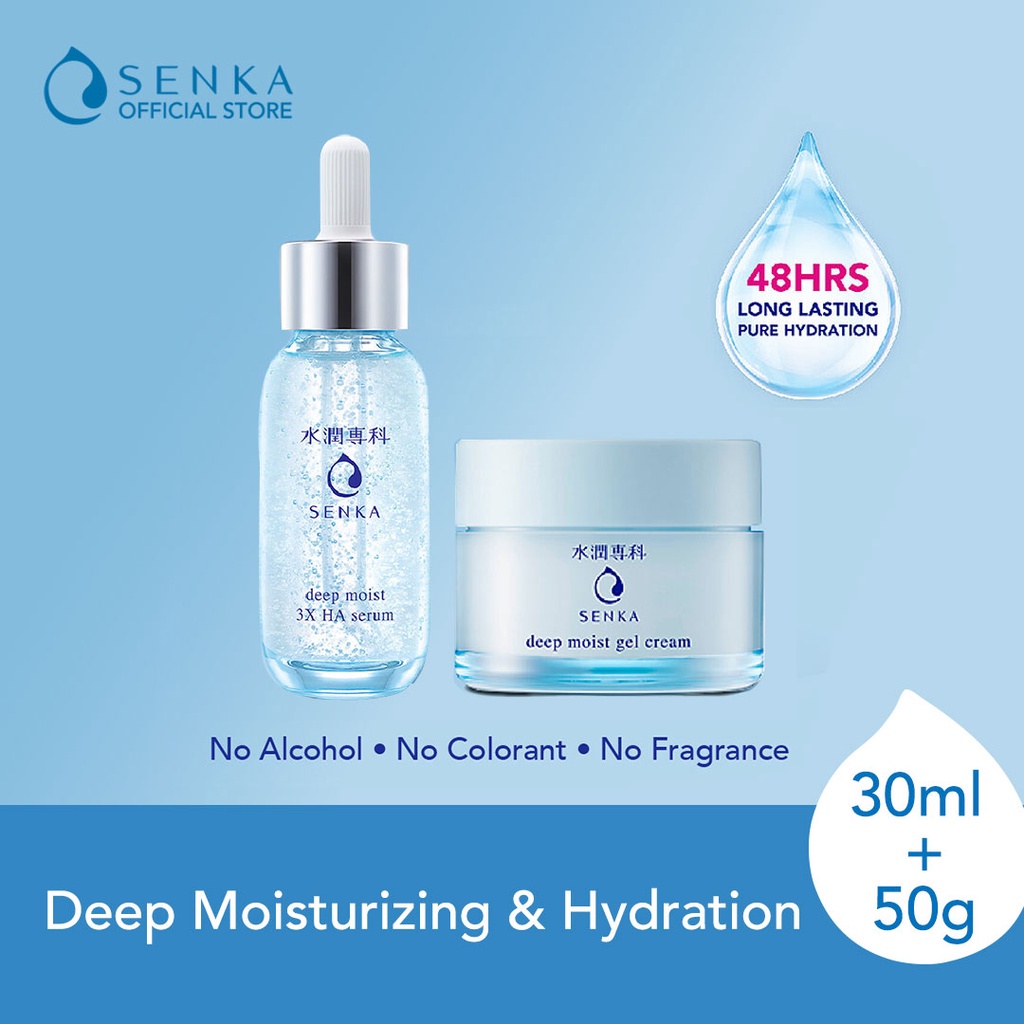 Senka Deep Moist Set (3X HA Serum 30ml + Gel Cream 50g) | Shopee Malaysia