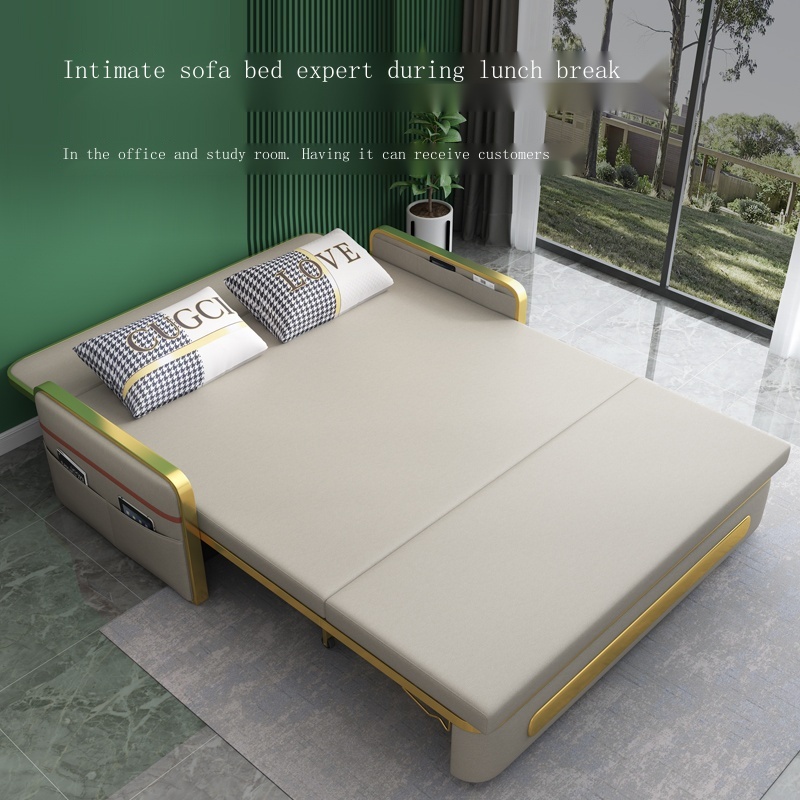 Foldable sofa bed multi-functional retractable single double living ...