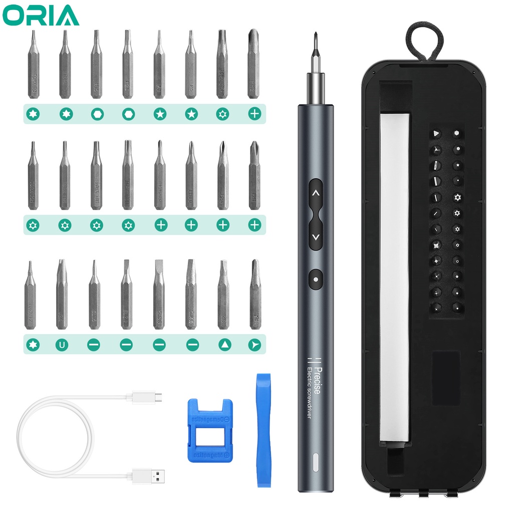 ORIA 28 in 1 Electronic Screwdriver Set USB Rechargeable Precision ...
