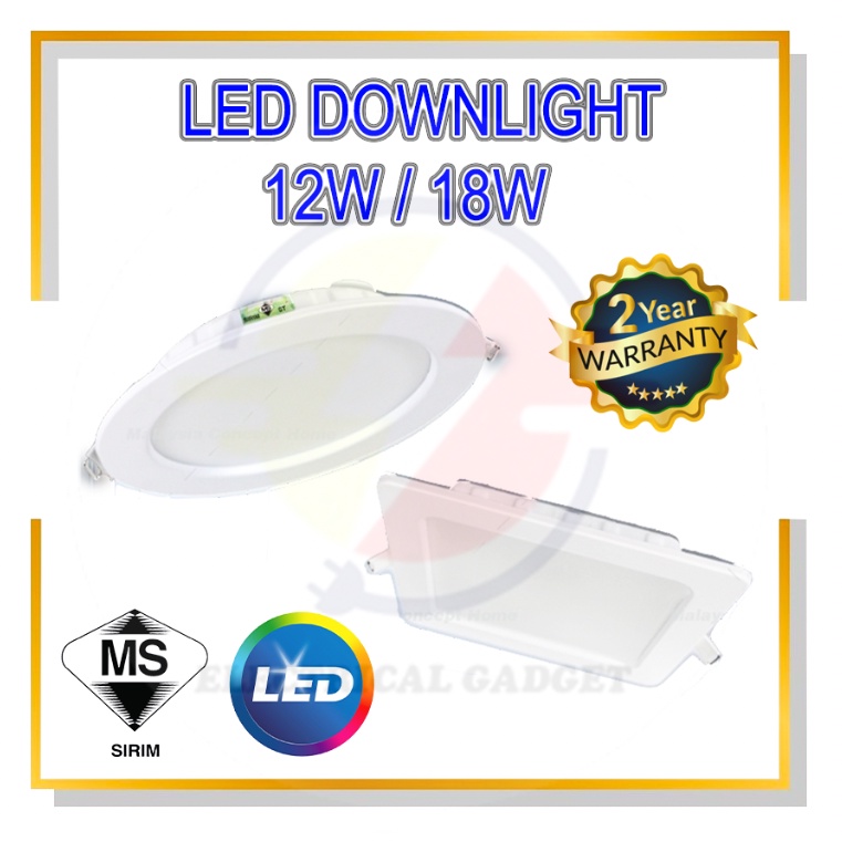 🔥QUALITY🔥SIRIM LED Downlight 6"-18W, 4"-12W Lampu Siling Rumah Round ...