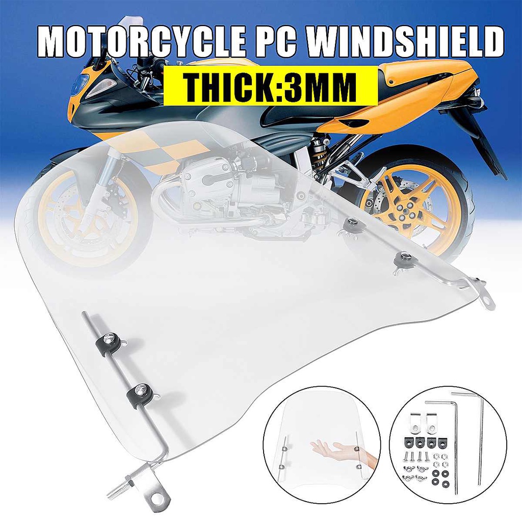 Universal Motorcycle Windshield Wind Deflectors 3mm Thick Scooter ...