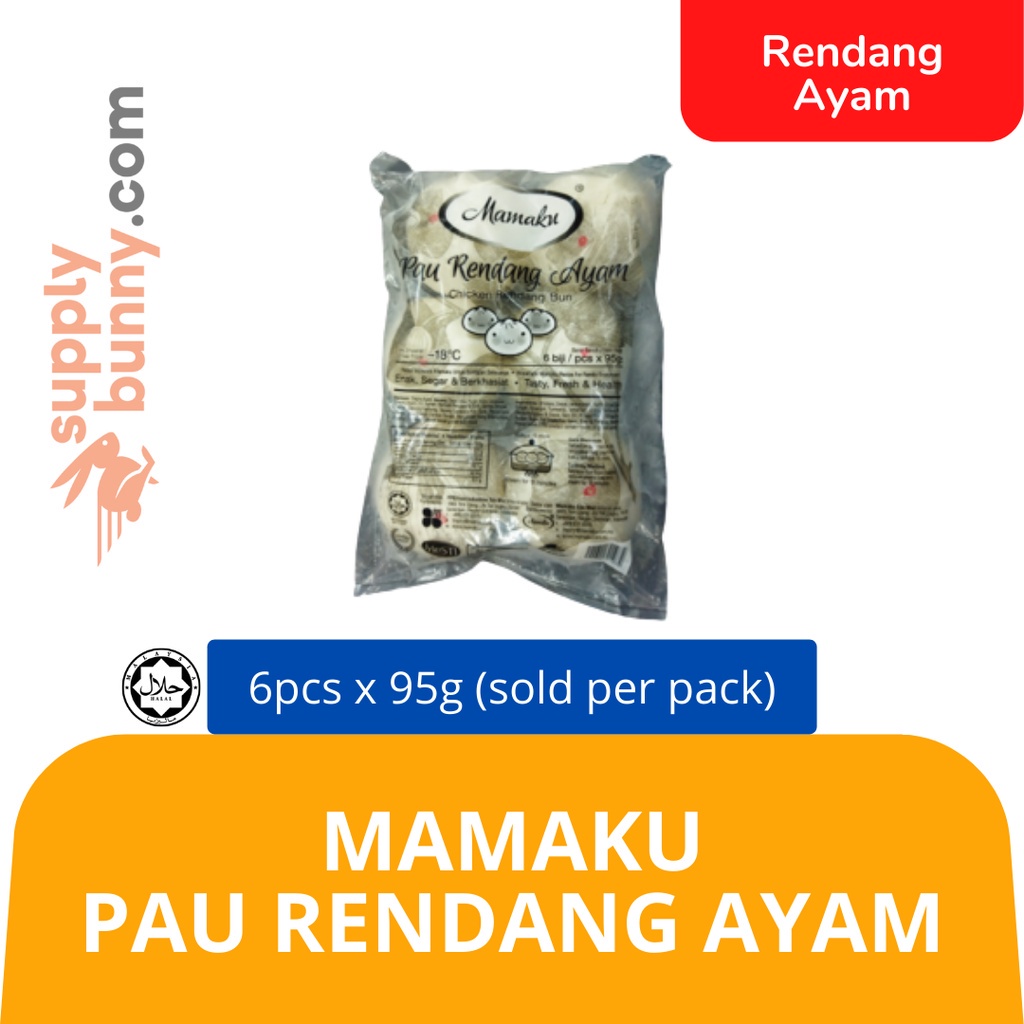 KLANG VALLEY ONLY! Mamaku Pau Rendang Ayam 6pcs x 95g (sold per pack ...