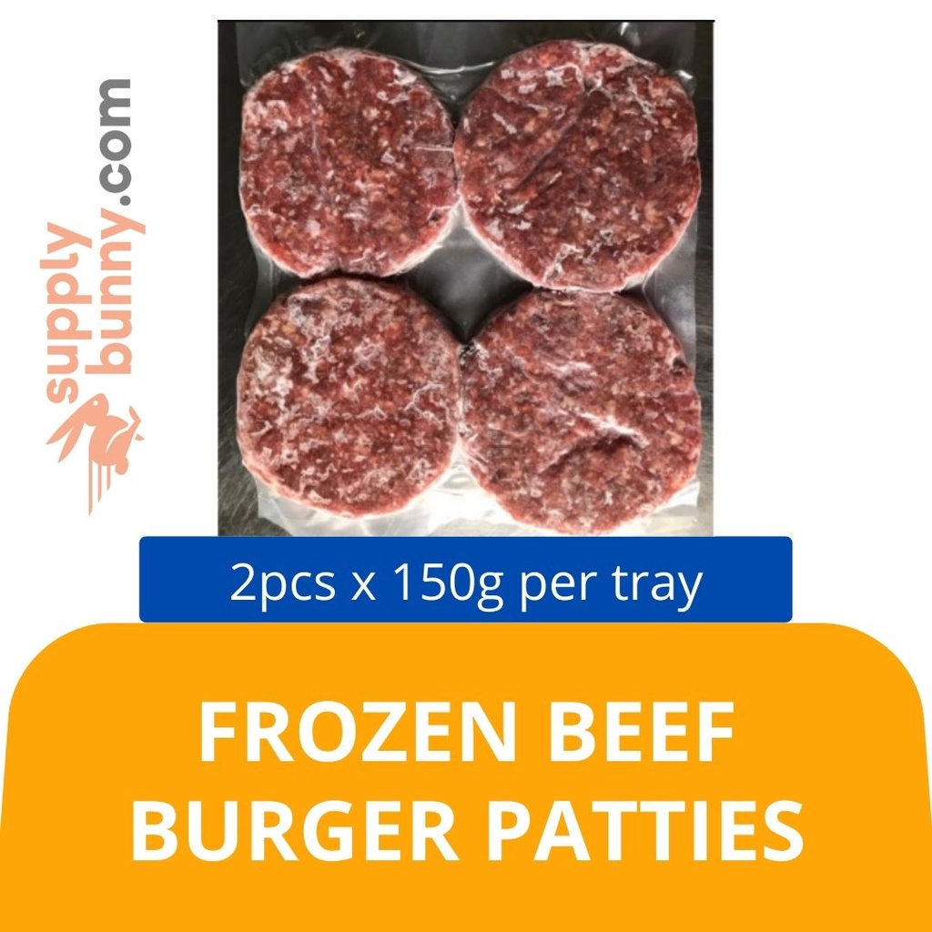 Frozen Beef Burger Patties (2pcs x 150g/tray) Patti Daging 汉堡牛肉肉饼 ...