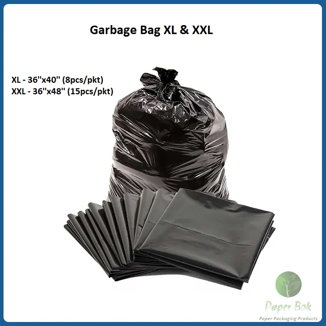 [Thick] Plastic Garbage Bag Black Size (XL / XXL) / Garbage Bag/ Heavy ...