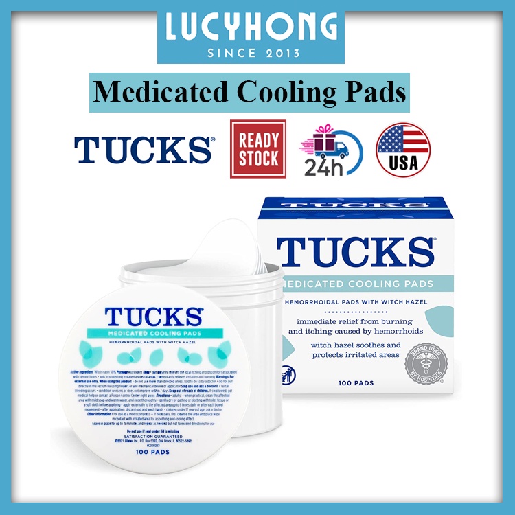 TUCKS Medicated Cooling Pads 100 Pads, Postpartum Relief Essentials ...
