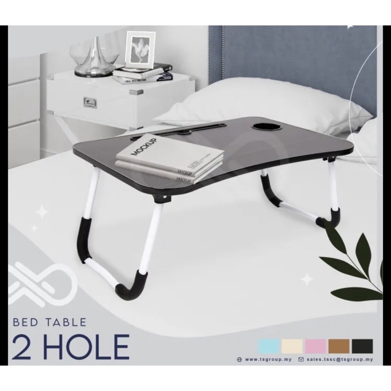 2 Hole Bed Laptop table!!! Foldable Table Dormitory Study Desks Simple ...