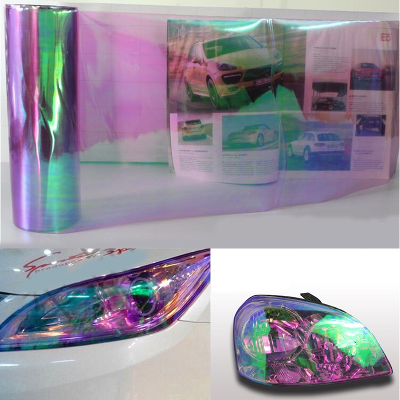 Vehicle Light Sticker Rainbow Chameleon Vinyl Tint Foil Film Sheet ...