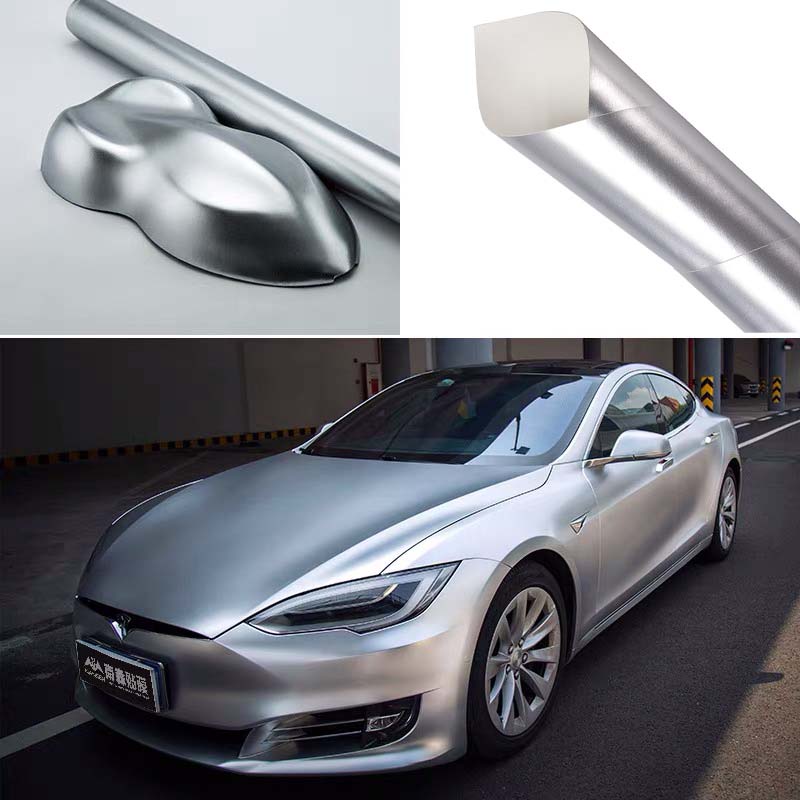 Matte Silver Car Vinyl Wrap Film PVC Decals Stickers Sheet Phone Laptop ...