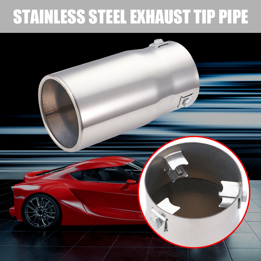 Car Exhaust Tail Pipes End Tips Round Tailpipe Trim Fit Off-road Pickup ...