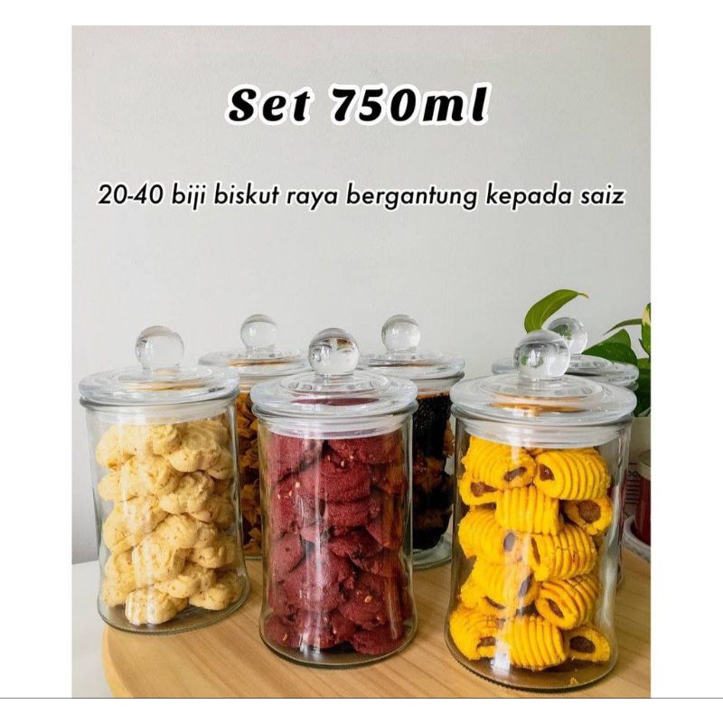 750ML SET 6BIJI EKSKLUSIF BALANG KACA KEDAP UDARA / Airtight Glass Jar ...