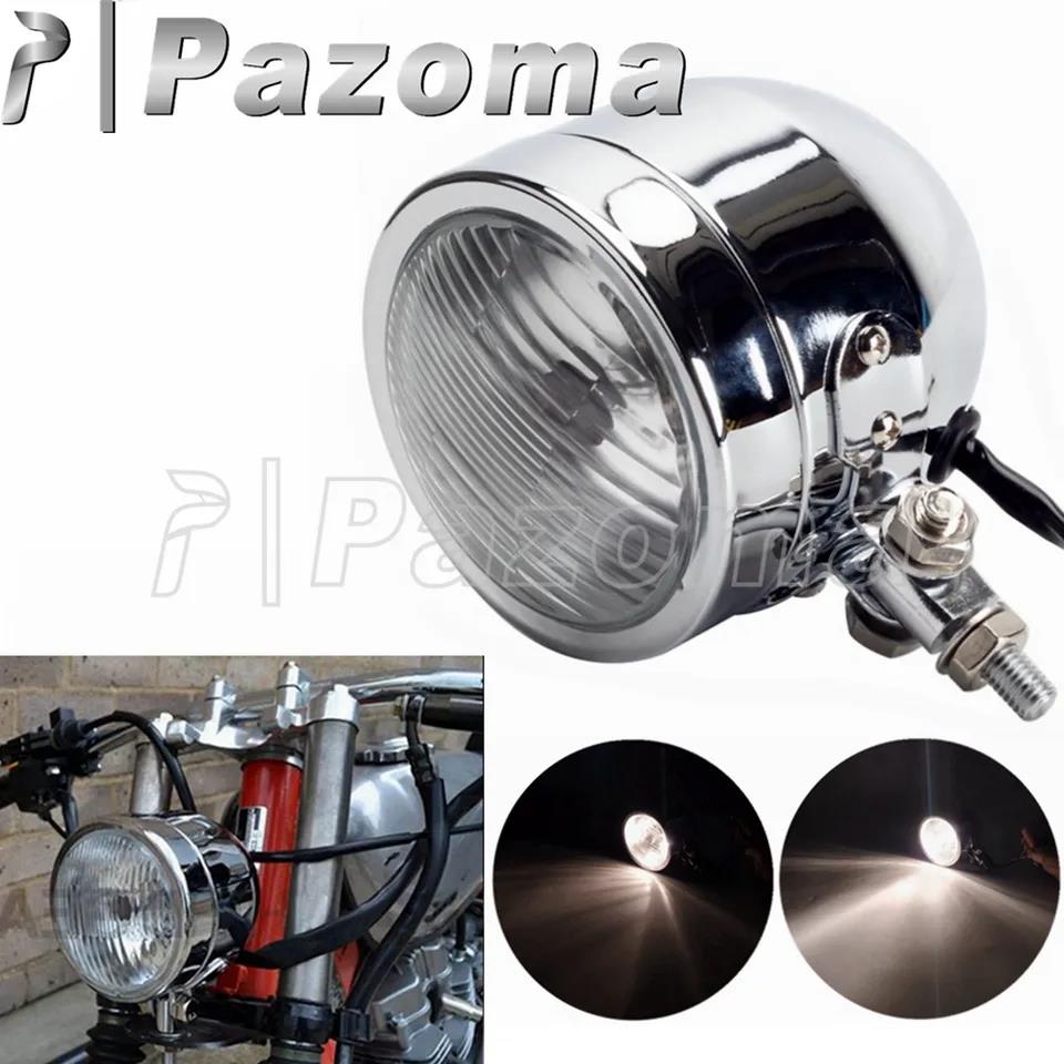 Universal Motorcycle 3.5" Headlight Retro Front Light For Cafe Racer ...