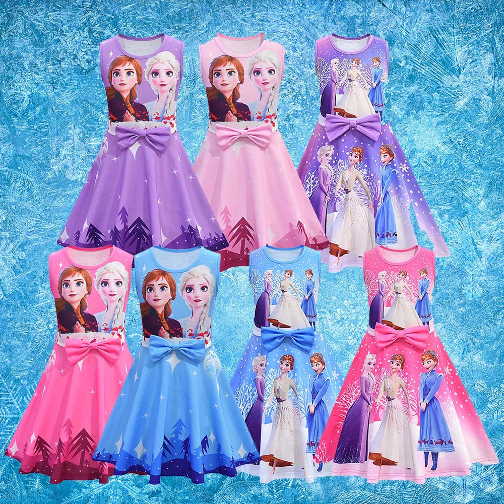 Baju Princess Girl Dresses Baju Budak Perempuan Frozen Elsa Anna Kid ...