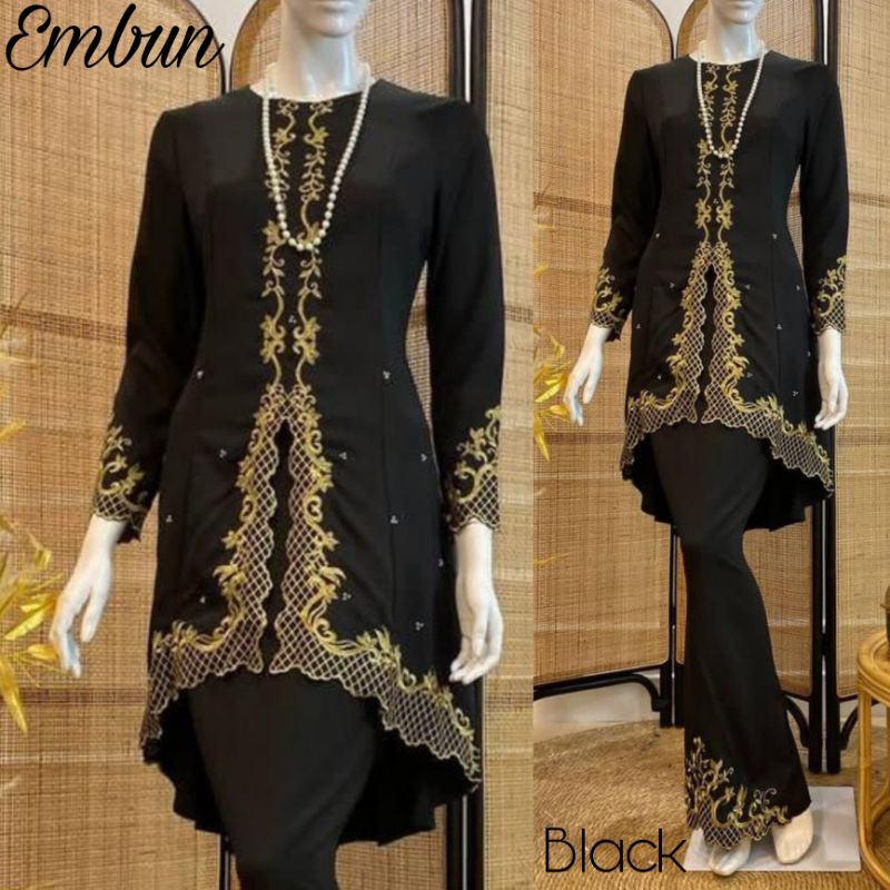 Kurung Modern - Baju Kurung Moden Kebarung Embun Gold Embroidery Nikah ...
