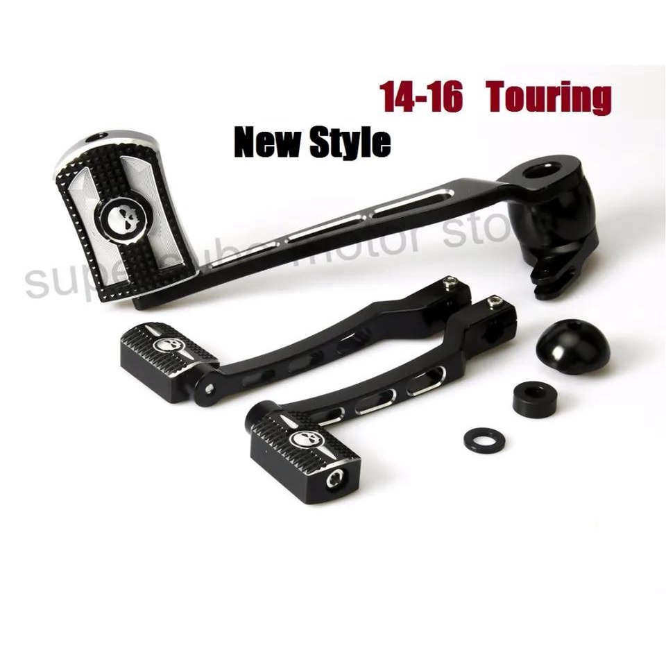 Black skull head Brake Arm Kit Shift Lever W/ Shifter Pegs For harley ...