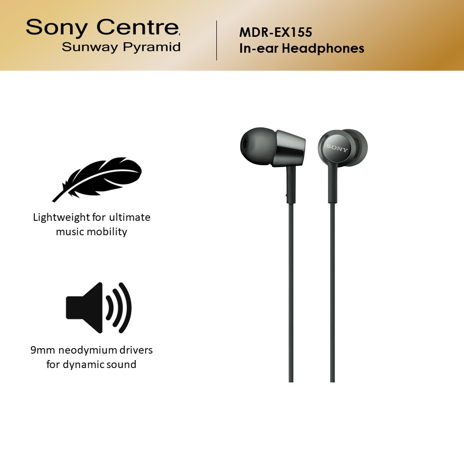 Sony MDR-EX155 In-Ear Headphones EX155 | Shopee Malaysia