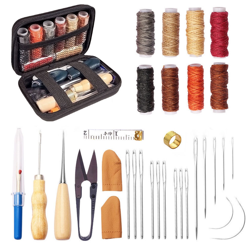New Leather Craft Sewing Kit Waxed Thread Hand Quilting Needles Sewing ...