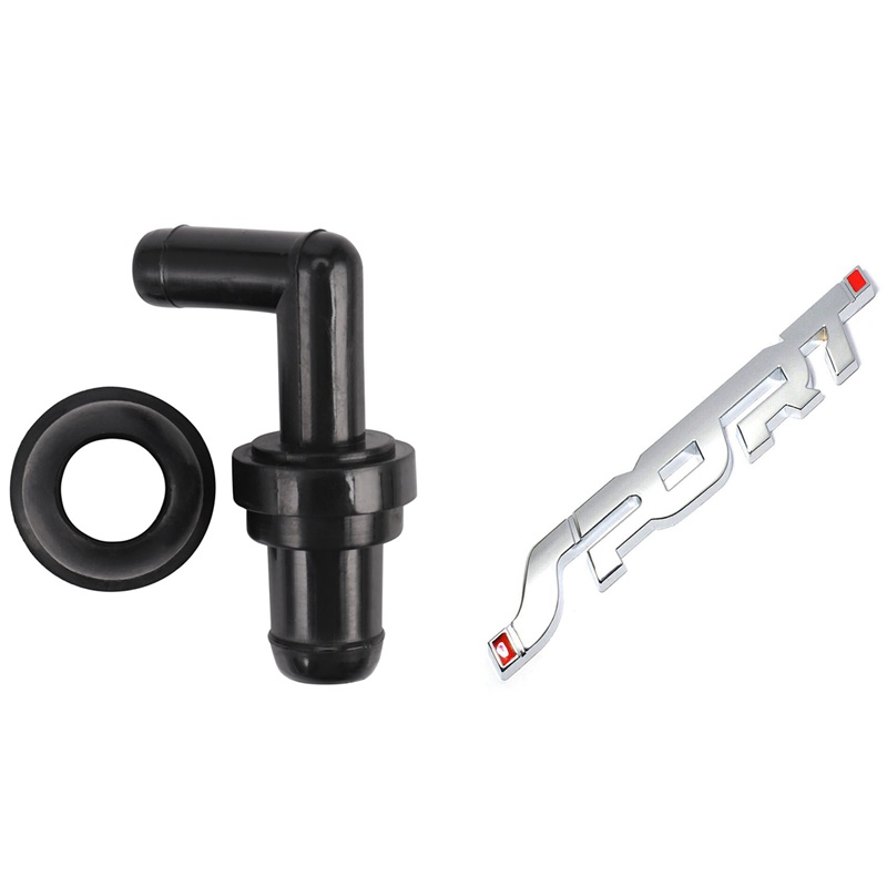 90 Degree PCV Valve And Grommet Kit With SPORT Logo Emblem Car Trunk ...