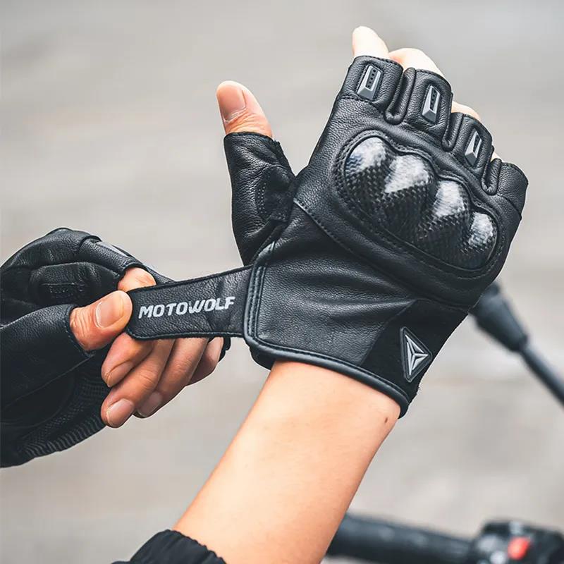 Motorcycle Gloves Winter&Summer Motorcycle Half Gloves Shockproof ...
