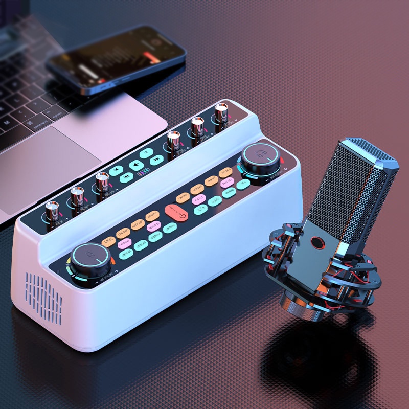 S18 Live Singing Sound Card Speaker All-in-One Portable Bluetooth Audio ...