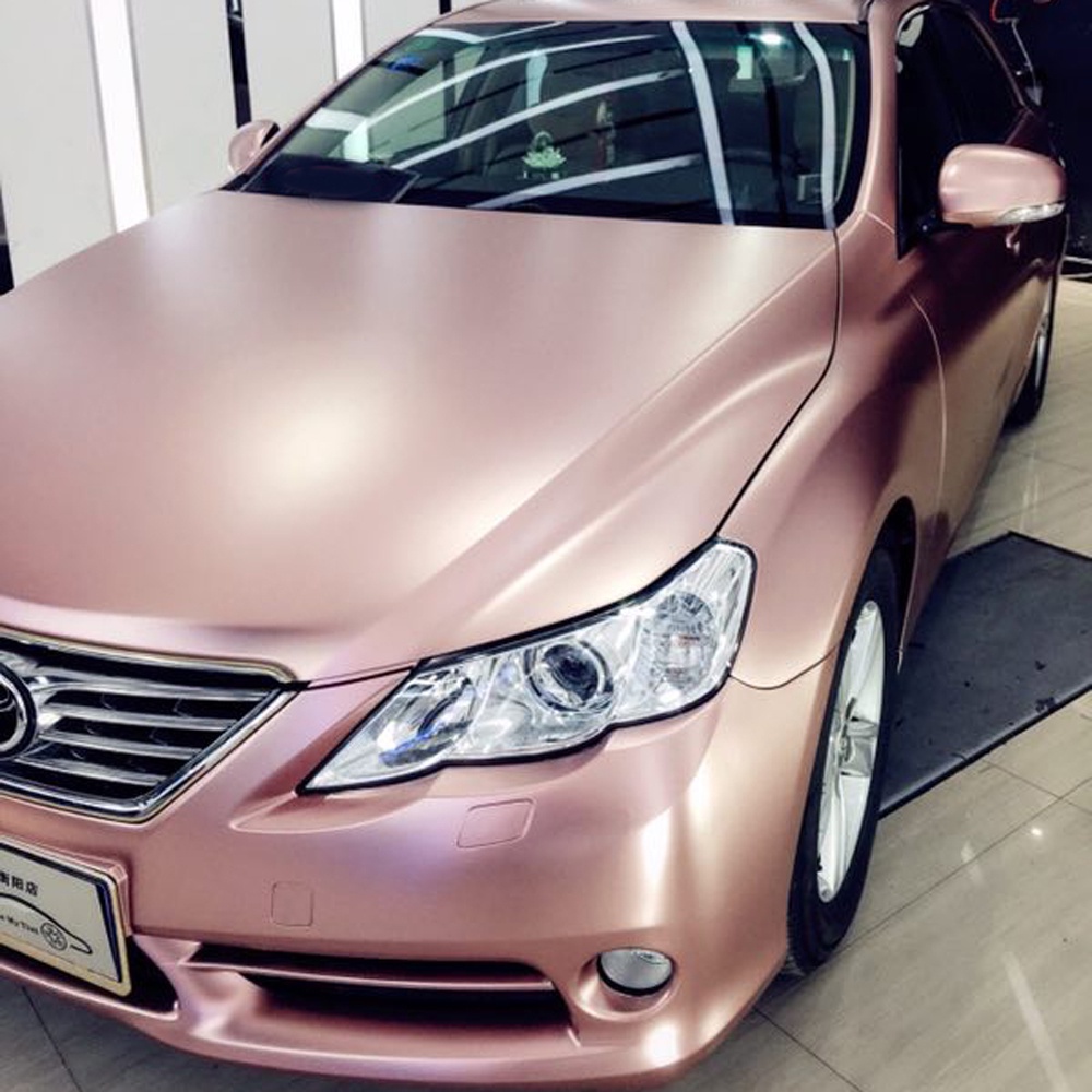 3M/4M x 1.52M Electric Rose Gold Vinyl Wrap Car Body Sticker Decals PVC ...