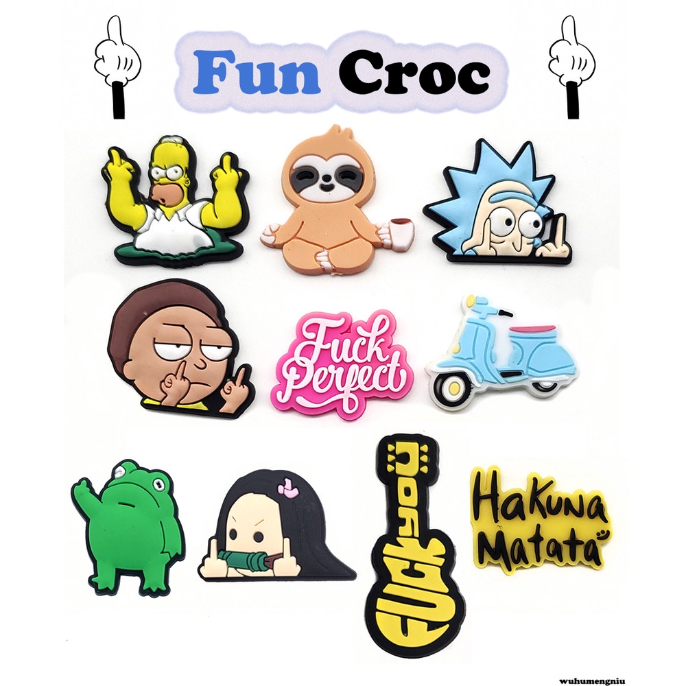 Hot Sale Middle finger Series Cartoon Character Image Jibbitz Crocs ...