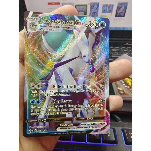 Water Type - Pokemon Card Vmax - Ice Rider Calyrex Vmax 046/198 ...