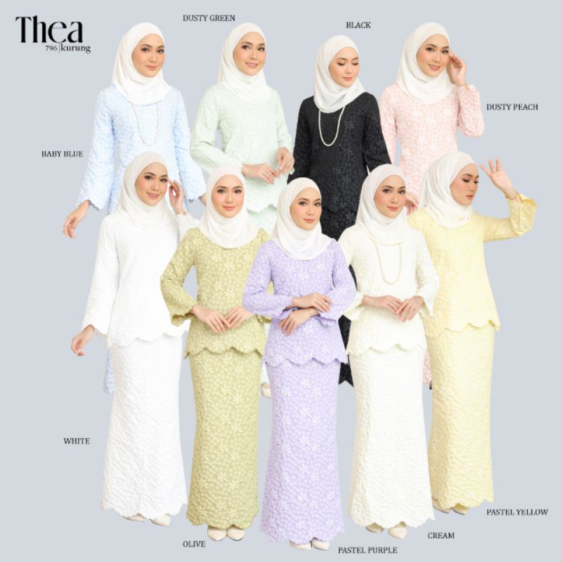 BAJU KURUNG MODERN TUNANG NIKAH BABY BLUE DUSTY GREEN LILAC THEA ...
