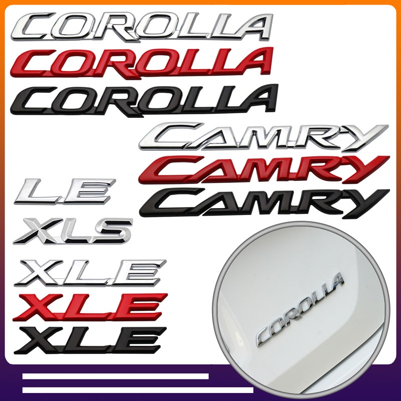 Personalized Car Metal Sticker For Toyota Corolla Camry LE XLE Back ...