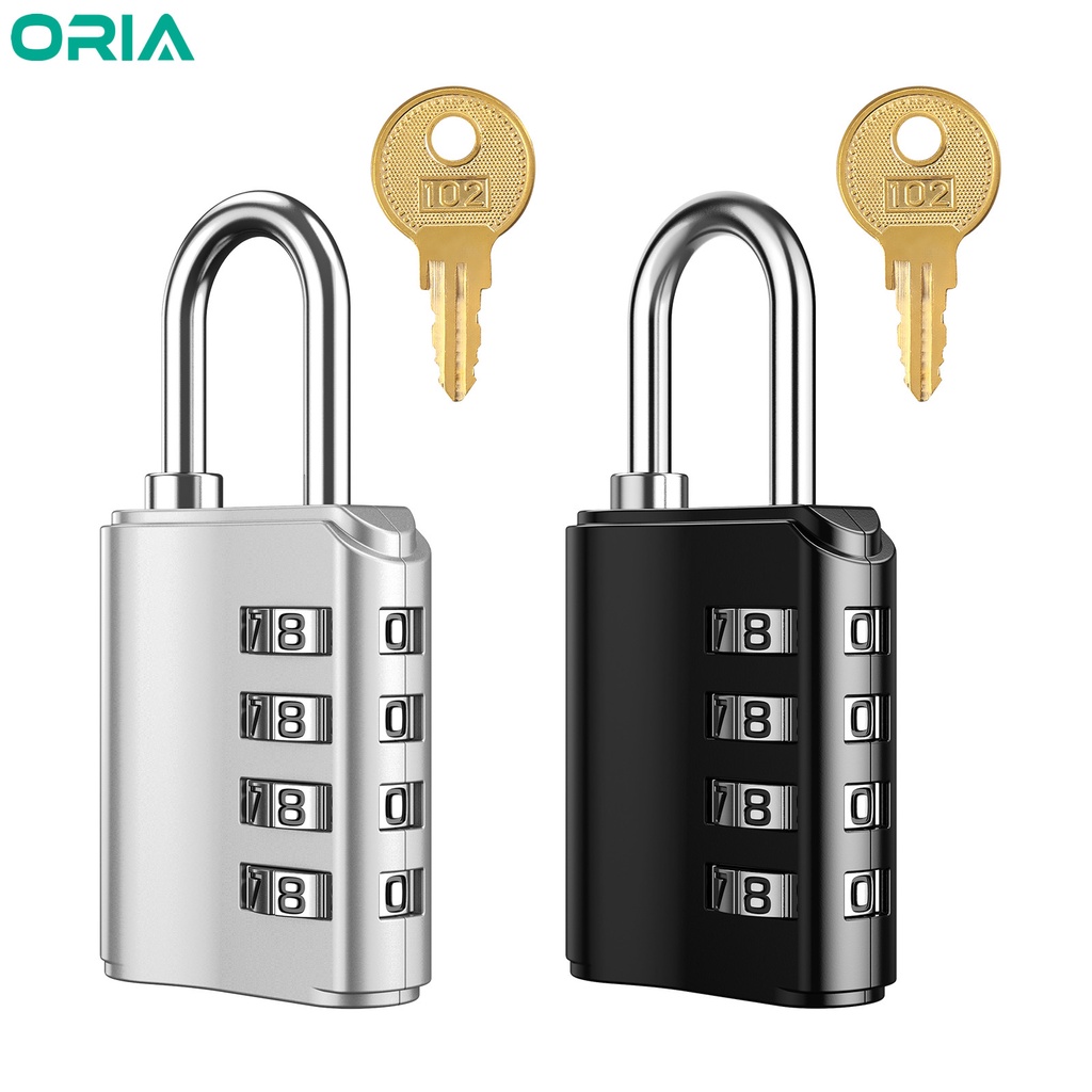 ORIA 4-Digit Combination Padlock Weatherproof Code Locks with Keys for ...