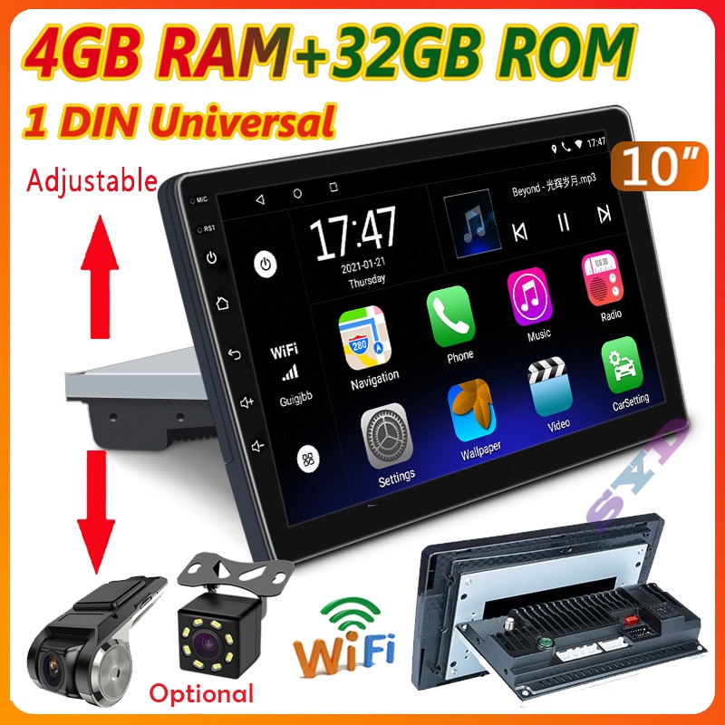 (4G RAM+32G ROM )1 Din Android 12 Car Stereo Autoradio 10.1inch ...