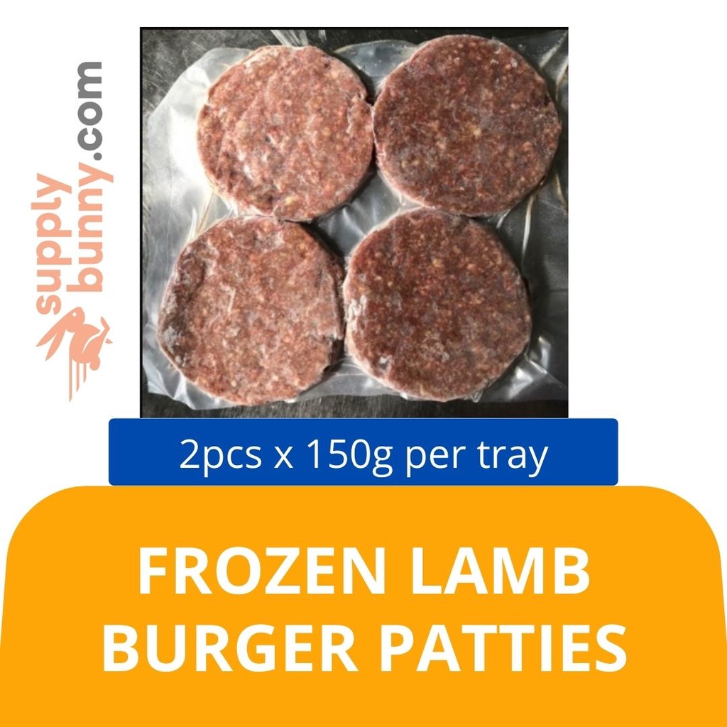 Frozen Lamb Burger Patties (2pcs x 150g/tray) Patti Daging Kambing ...