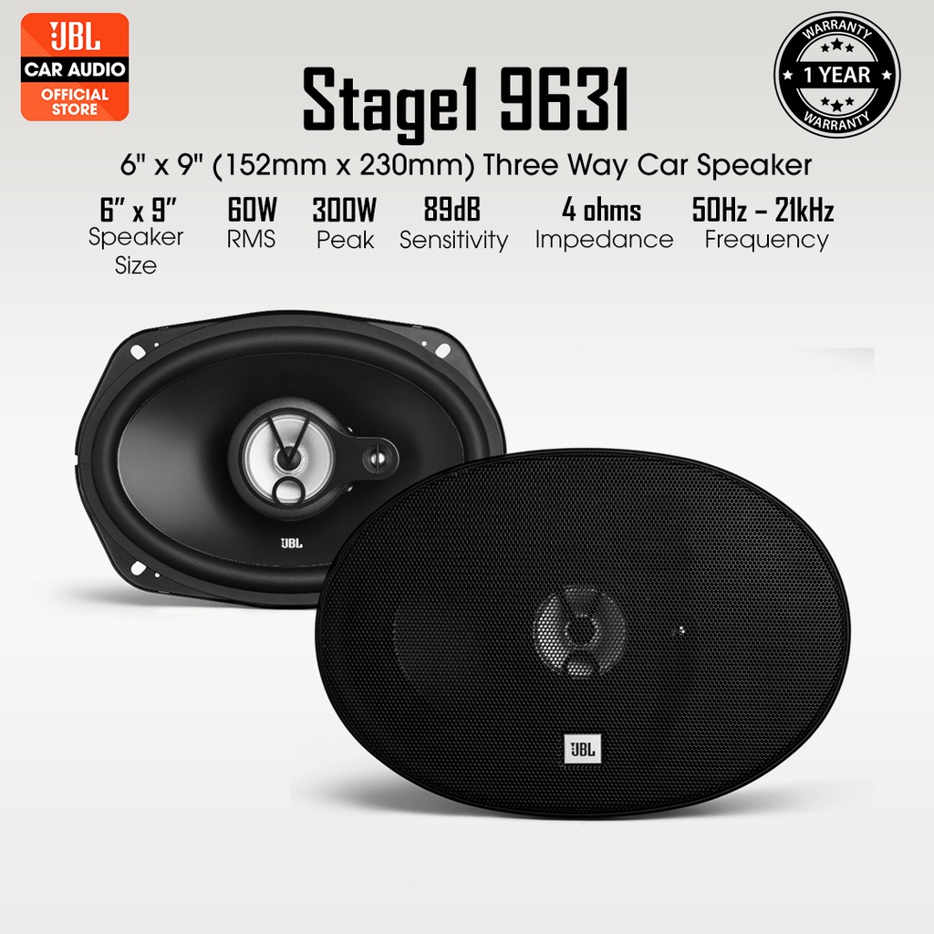 JBL Stage 1 9631 3 Way Coaxial Speaker (6" x 9") | Shopee Malaysia
