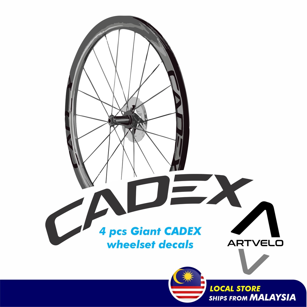 4 pcs CADEX wheelset cycling sticker decals for 40 to 50 mm high ...