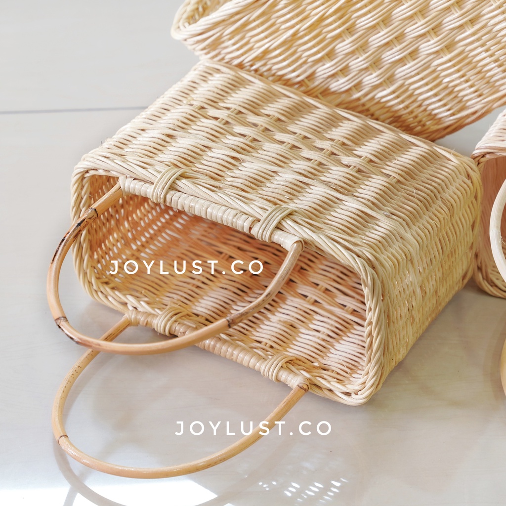 Bakul Rotan Goodies Hantaran Basket Rattan Solid Kuat Natural Plain ...