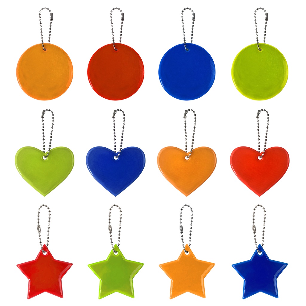 Safety Reflector Pendant 12 Pack Safety Keychain Reflective Gear for ...
