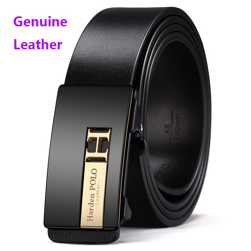 genuine leather belt men's leather automatic buckle belt leisure ...