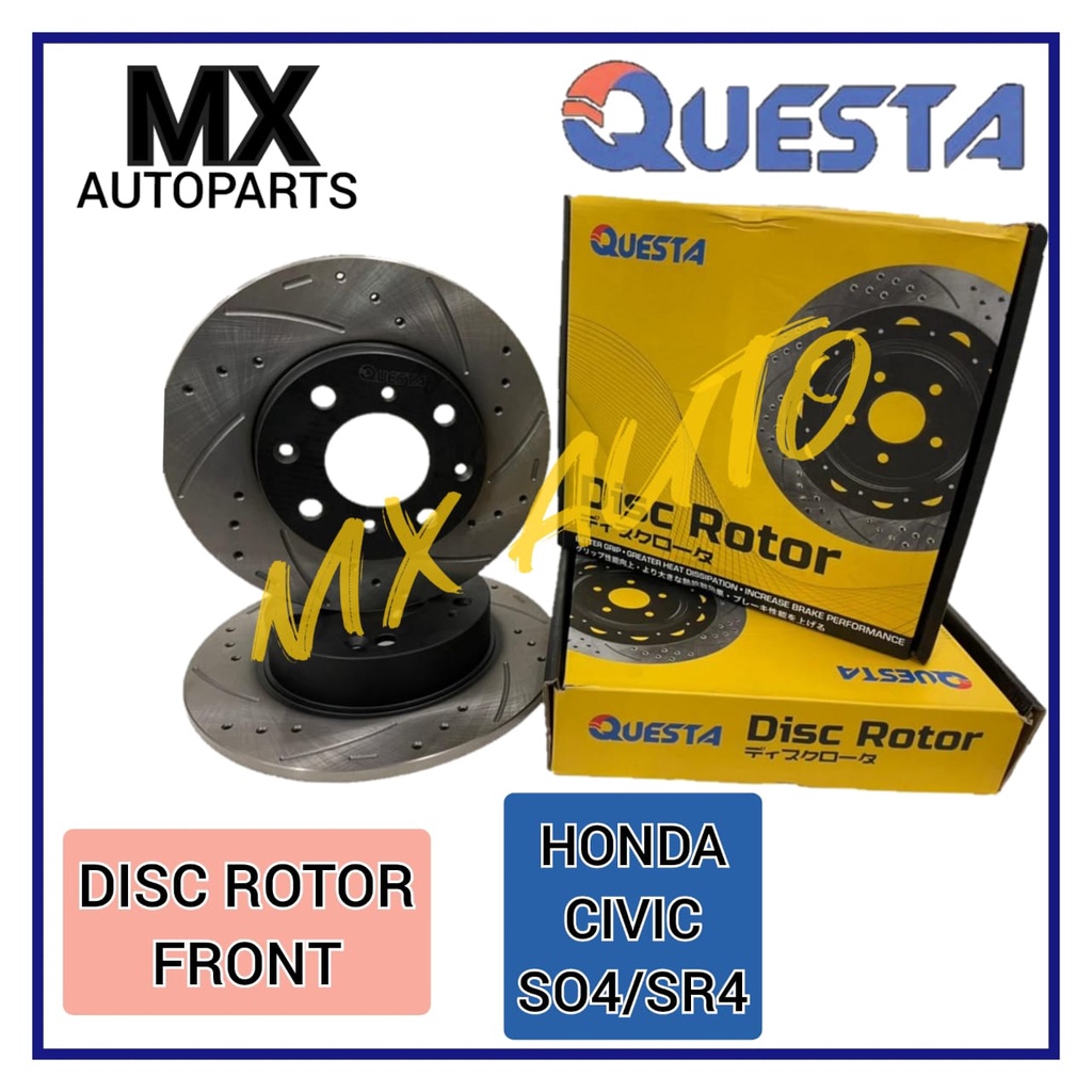 QUESTA HONDA CIVIC SR4 SO4 EG EK 1.5 1.6 SPORT BRAKE DISC ROTOR (FRONT ...