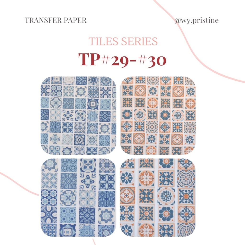 Tiles Floral Image Transfer Paper for Polymer Clay | Water Slide | TP ...