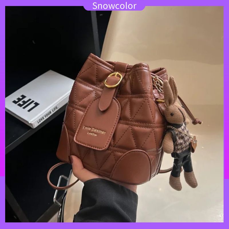 Bucket Bag 斜挎包 单肩包 包包女 手提包 Pu Leather Sling Bag Women Korean Style Tote ...
