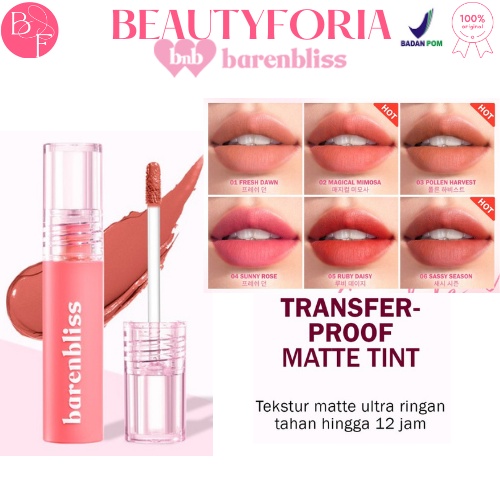 BARENBLISS FULL BLOOM TRANSFERPROOF MATTE TINT | Shopee Malaysia