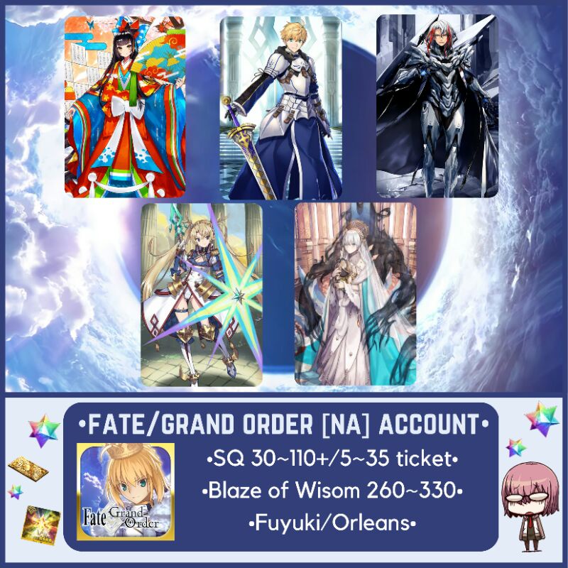 Fate/Grand Order FGO [NA] Story/Limited SSR starter account | Shopee Malaysia