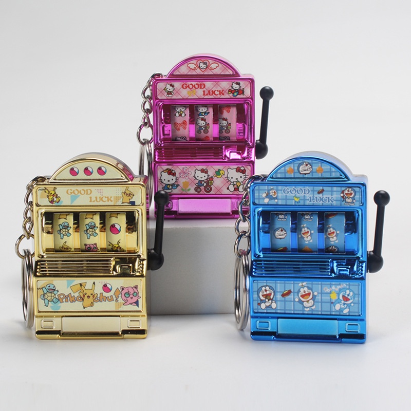 Pokemon Pikachu Keychain Anime Figures Fruit Rocking Machine Moveable ...