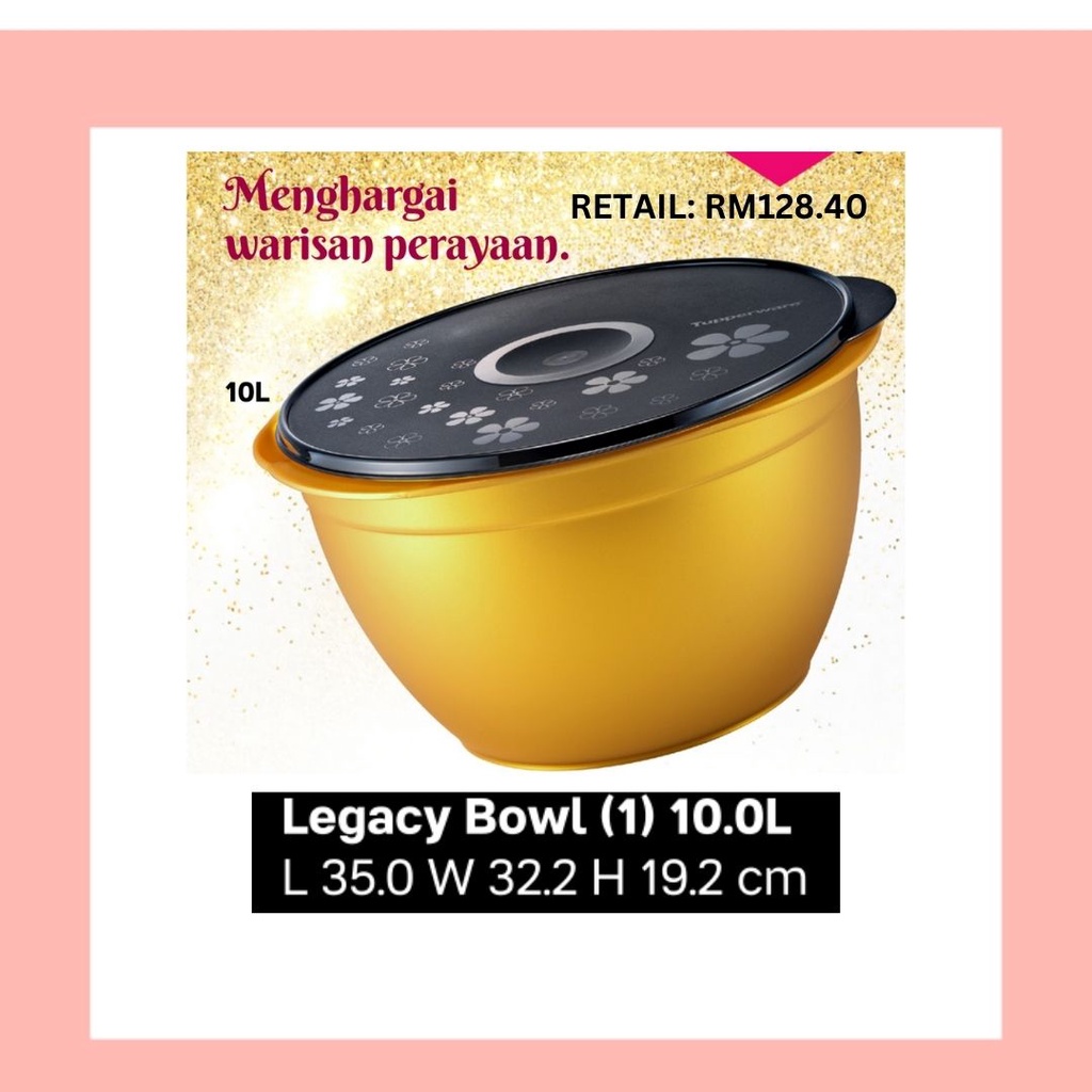 Tupperware Legacy Supersized Bowl 10L/Limited Stock/Picnic/Kenduri ...